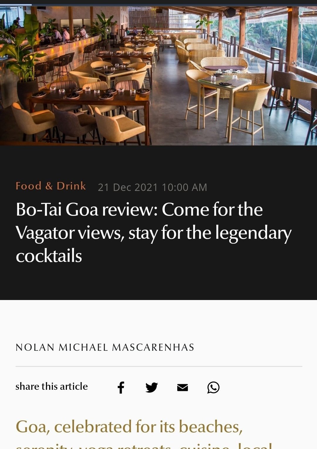 Review: Bo-Tai Goa for Lifestyle Asia – mr.NObody